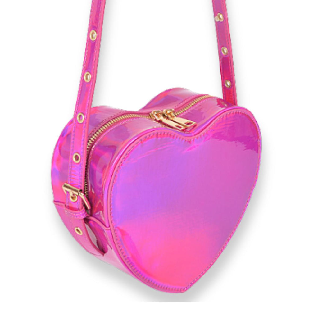 Metallic Pink Heart Convertible Shoulder Bag – Wicked Misfit